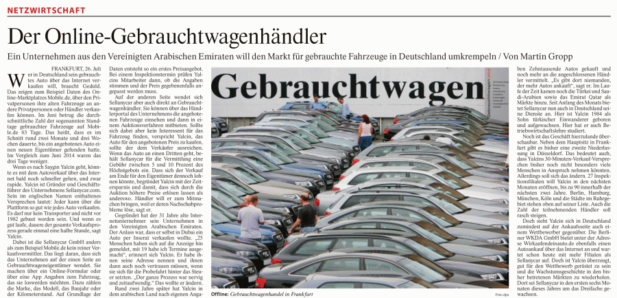 Saygin Yalcin » SellAnyCar.com in the German FAZ!